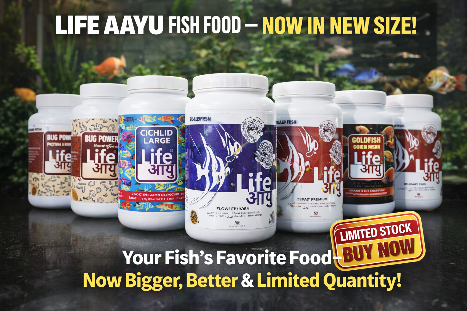 Life Aayu Fish Food New Bigger Size | Limited Stock – Aquarium Products ...
