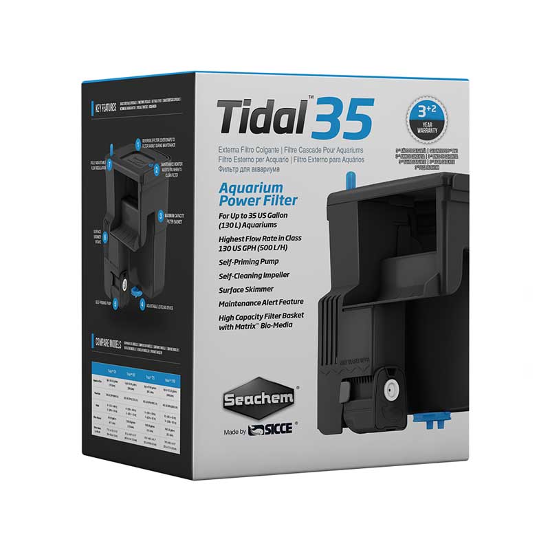 Seachem Tidal 35 Aquarium Filter - HOB Filter – Aquarium Products India