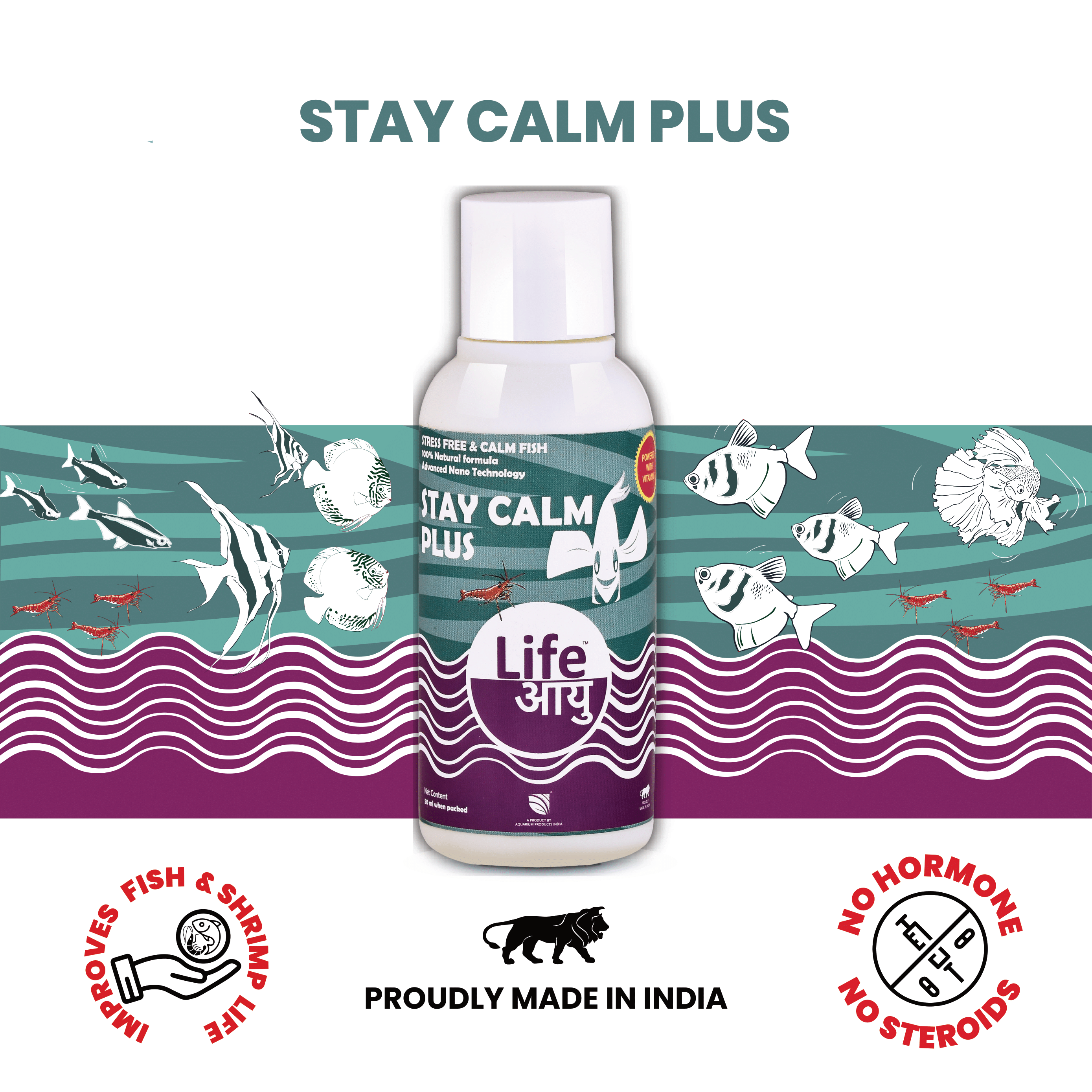 Life Aayu Stay Calm Plus - Stress Free & calm Fish – Aquarium Products ...