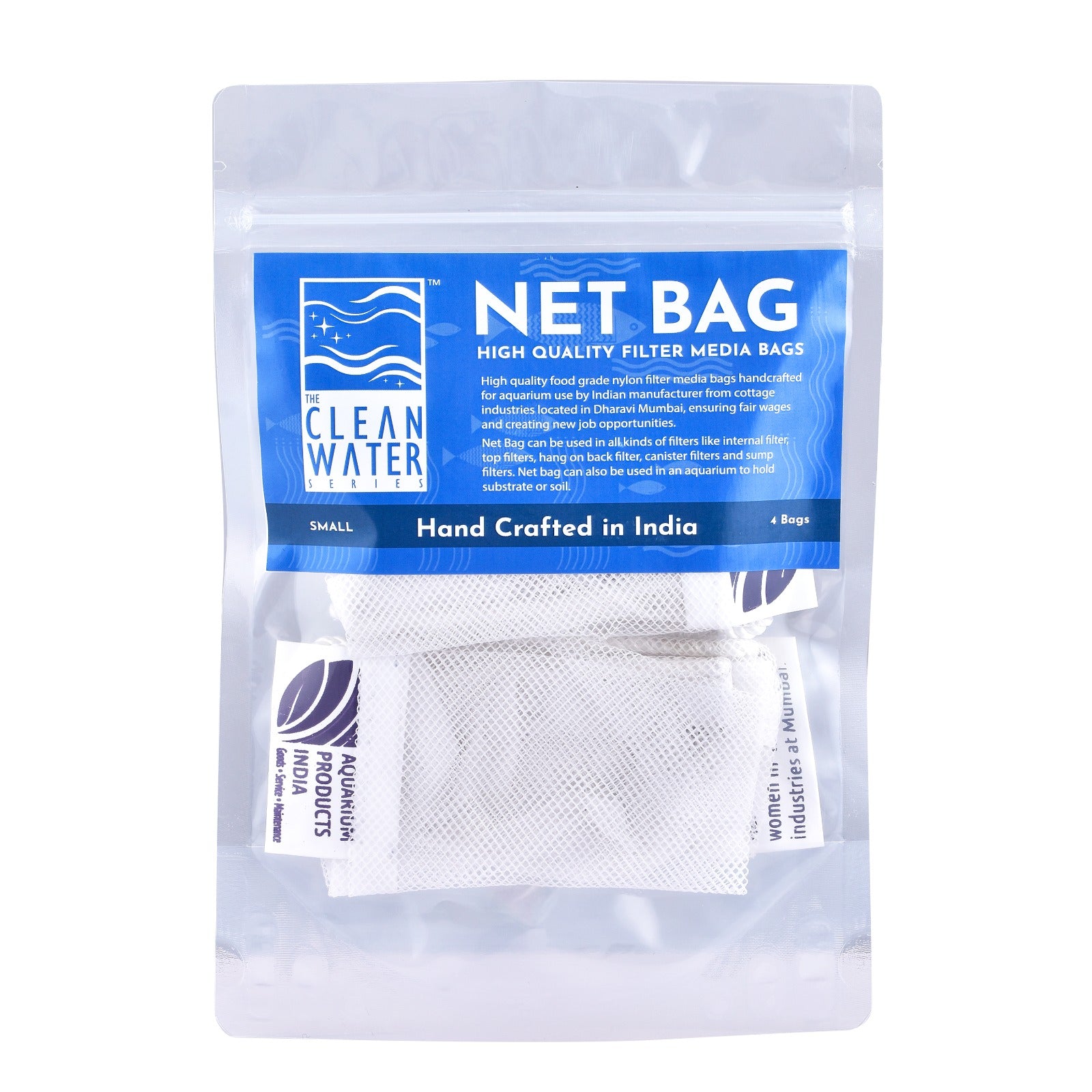 The Clear Water Series (TCWS) Net Bag Small (Pack of 4) for Aquarium F ...